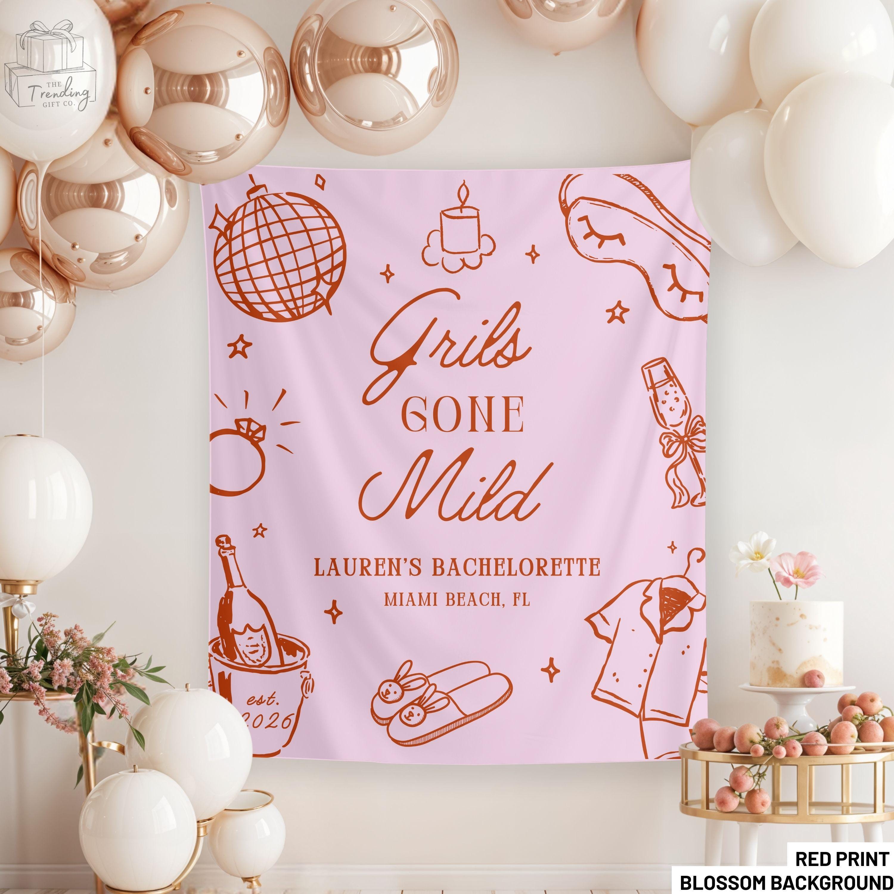 Girls Gone Mild Bachelorette Banner, Bach Welcome Sign Tapestry Slumber ...