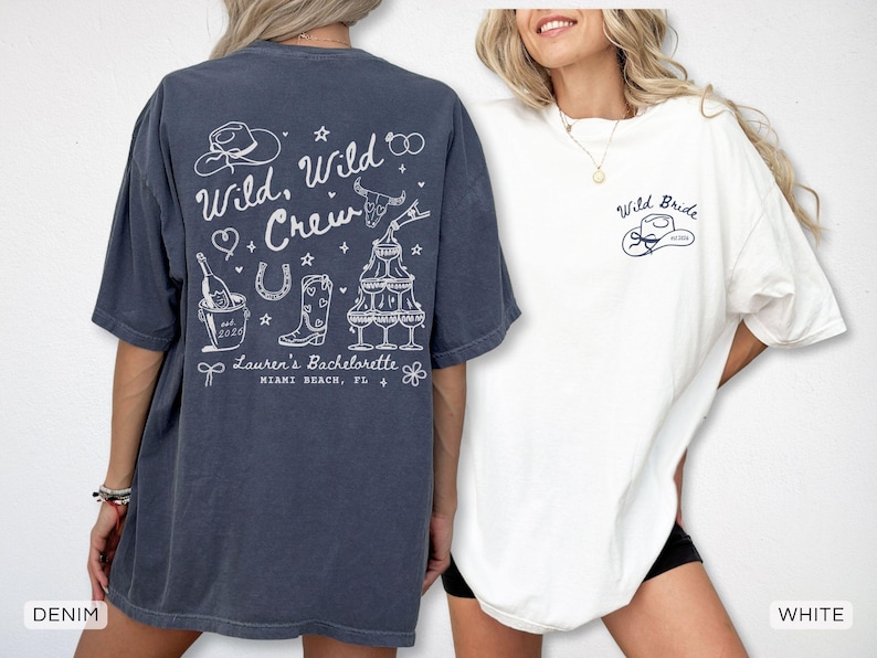 Wild Wild Wife Custom Cowgirl Bachelorette Comfort Colors Tee, Western ...