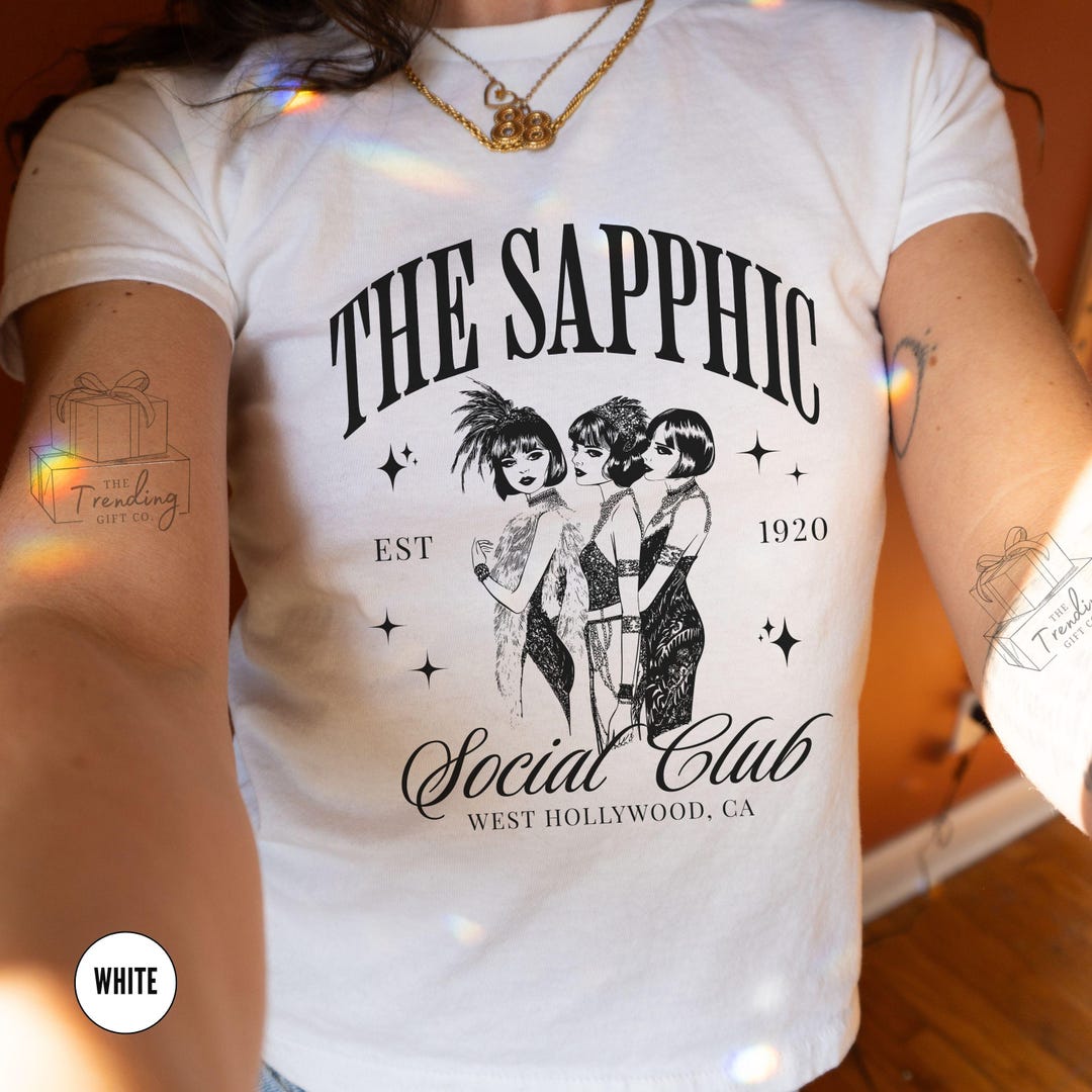 Subtle Lesbian Pride Baby Tee, Sapphic Social Club Tshirt, WLW Femme ...