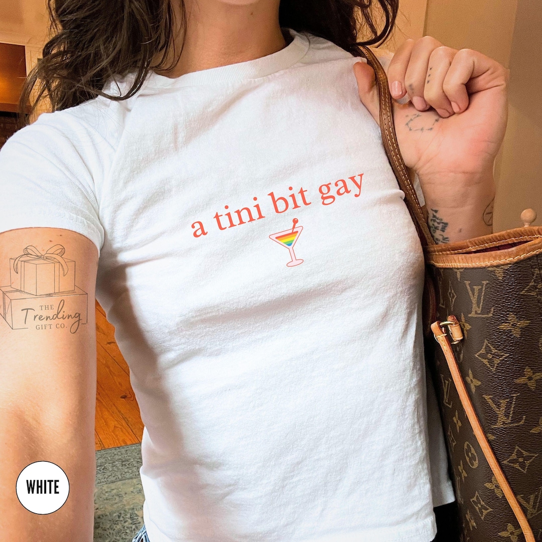 Subtle Lesbian Baby Tee, A Tini Bit Gay Sapphic Shirt, WLW Gift Ideas ...