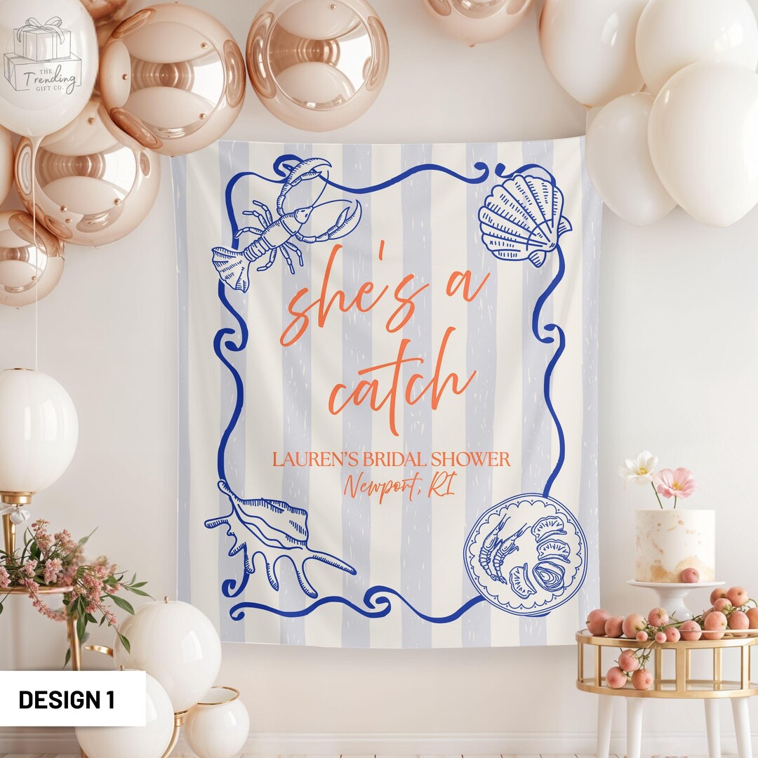 She's a Catch Bachelorette Party Decor, Coastal Bach Banner, East Coast ...