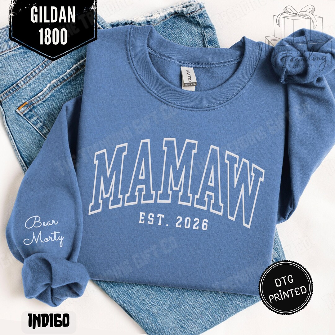 Personalized Mamaw Sweatshirt With Names on Sleeve, Grandma Gift From ...