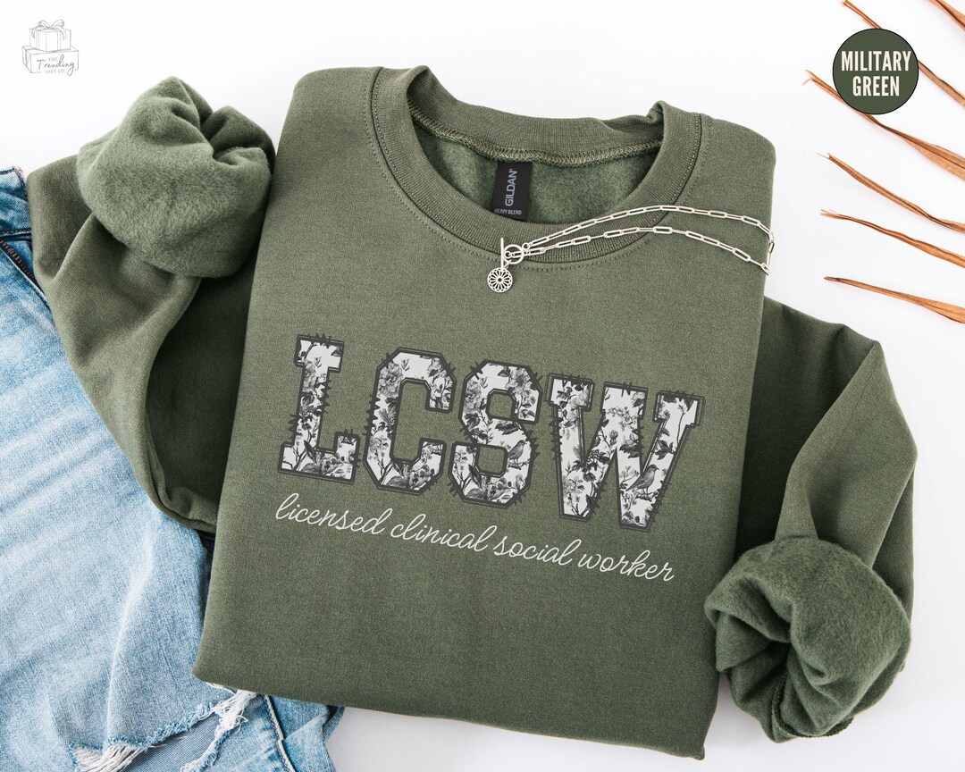Floral Social Worker Sweatshirt, LCSW Graduation Gift, Licensed ...