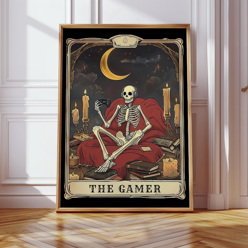 Gaming Wall Art, the Gamer Tarot Card Print, Vintage Gaming Print ...
