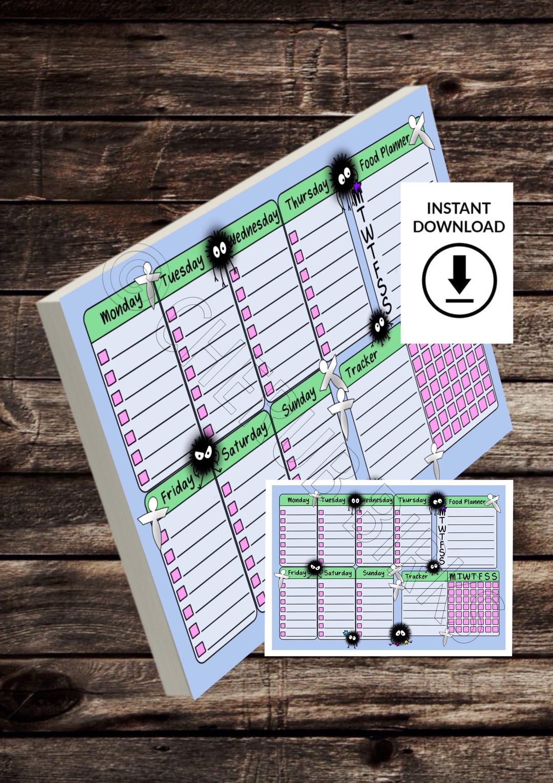 Soot Sprites PDF Weekly Planner Notepad to Do List Tracker - Etsy