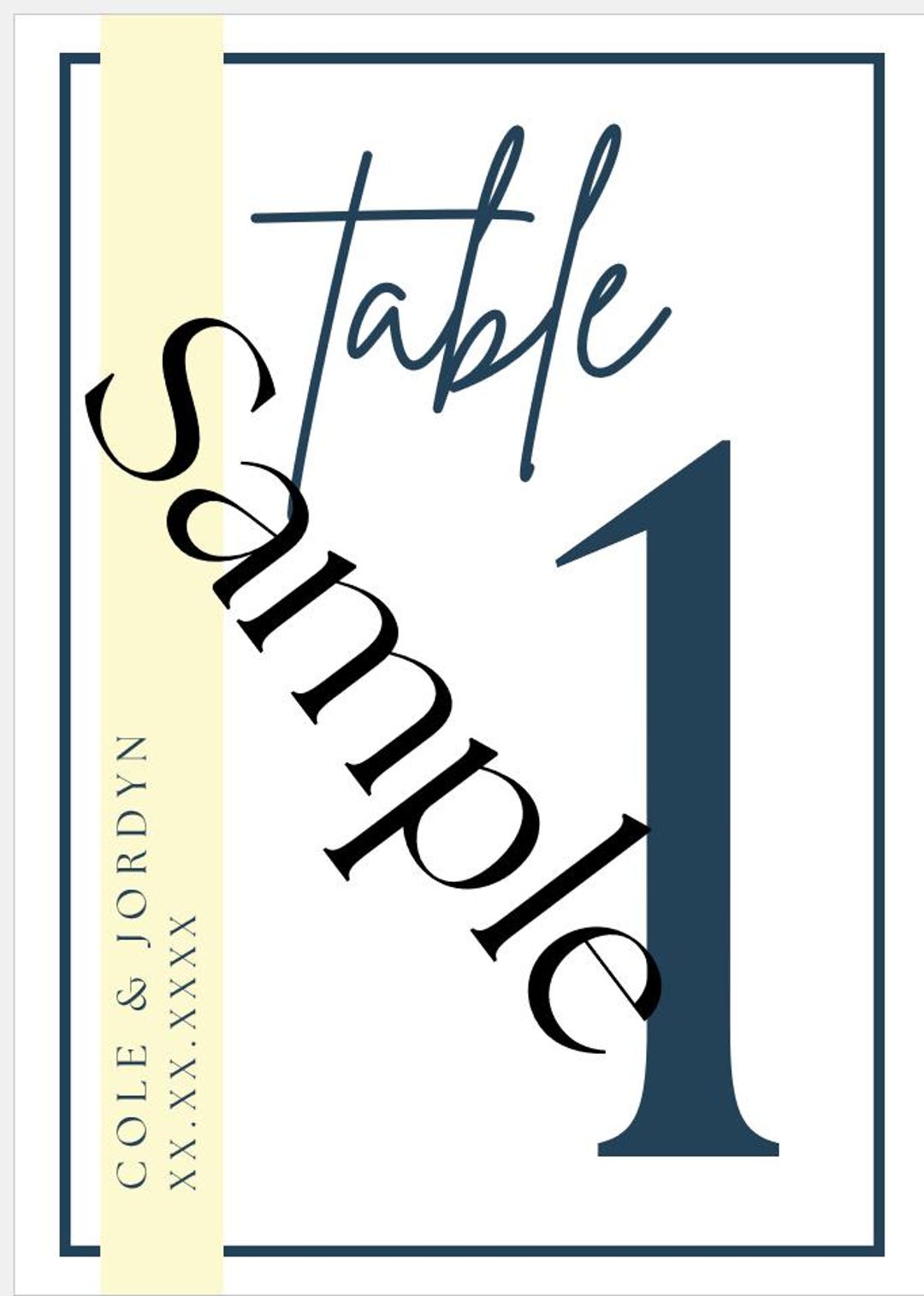 Fully Editable Table Number Inserts - Wedding, Events - Dark Slate Blue ...