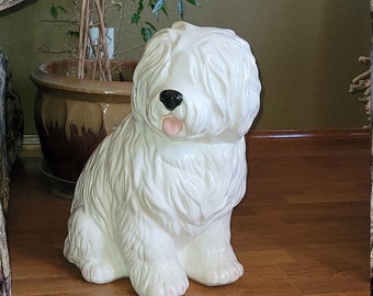 White Ceramic Dog | Etsy