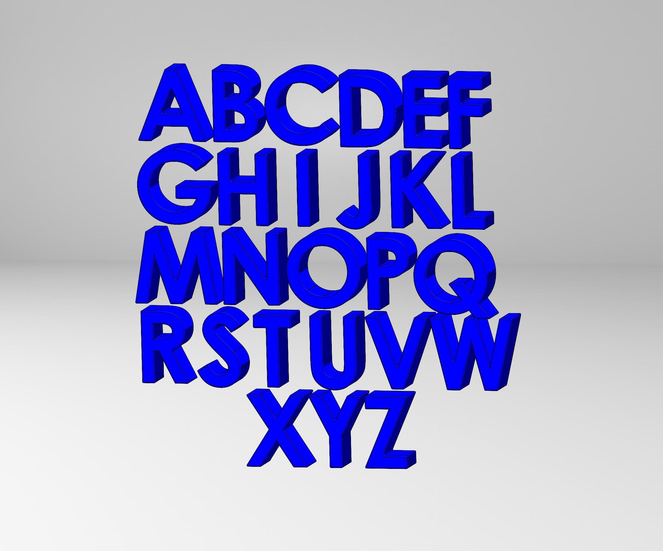3D Print Block Letters STL Files: Miniature Alphabet (digital Download ...