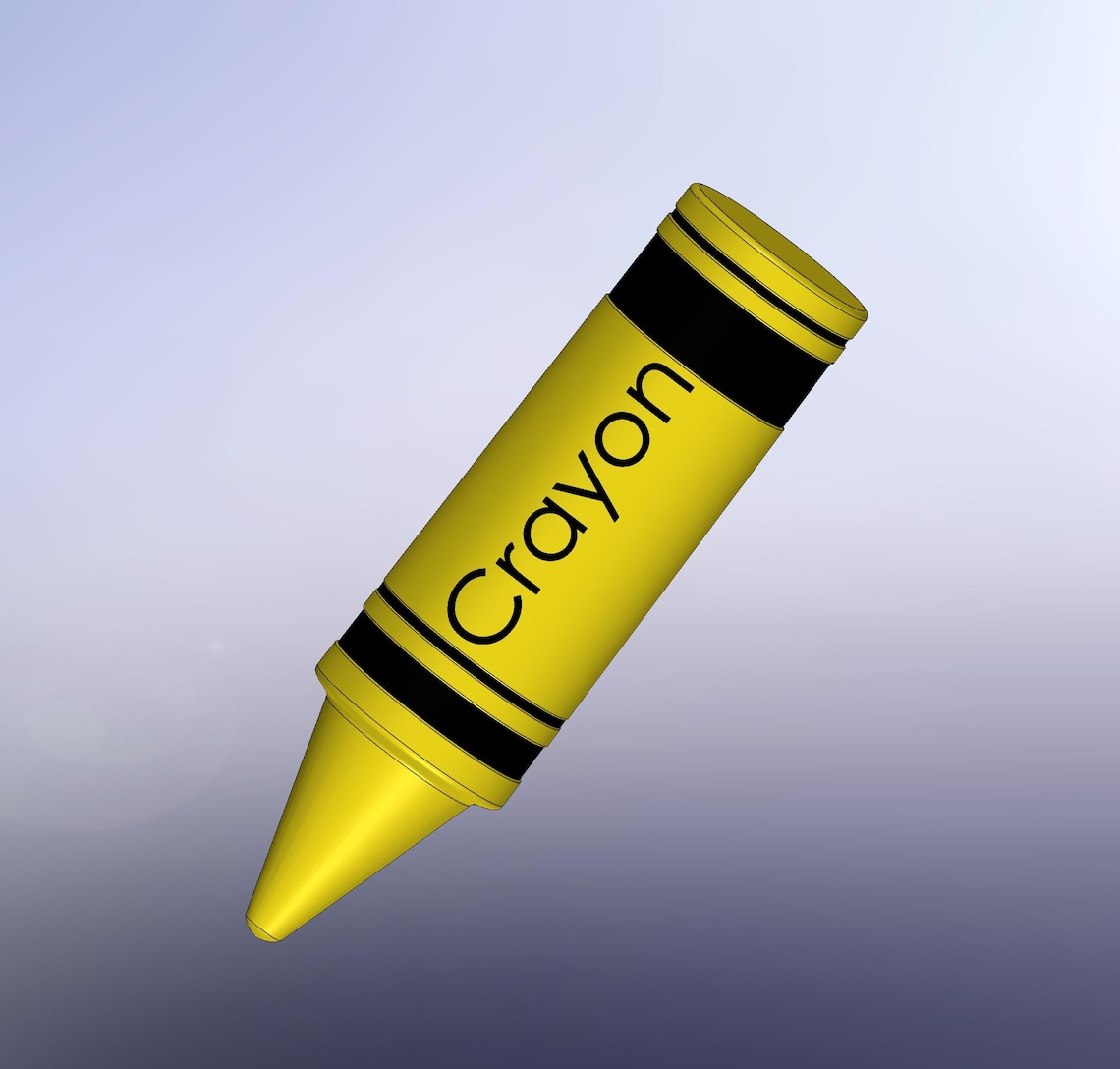 Mini Crayon Figurine - 3D Print STL File for 1.25" Miniature Crayon ...