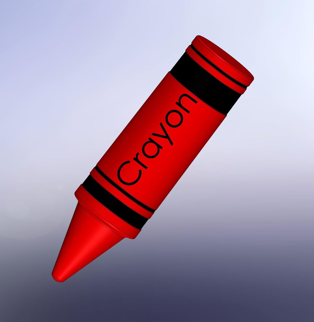 Mini Crayon Figurine - 3D Print STL File for 1.25" Miniature Crayon ...