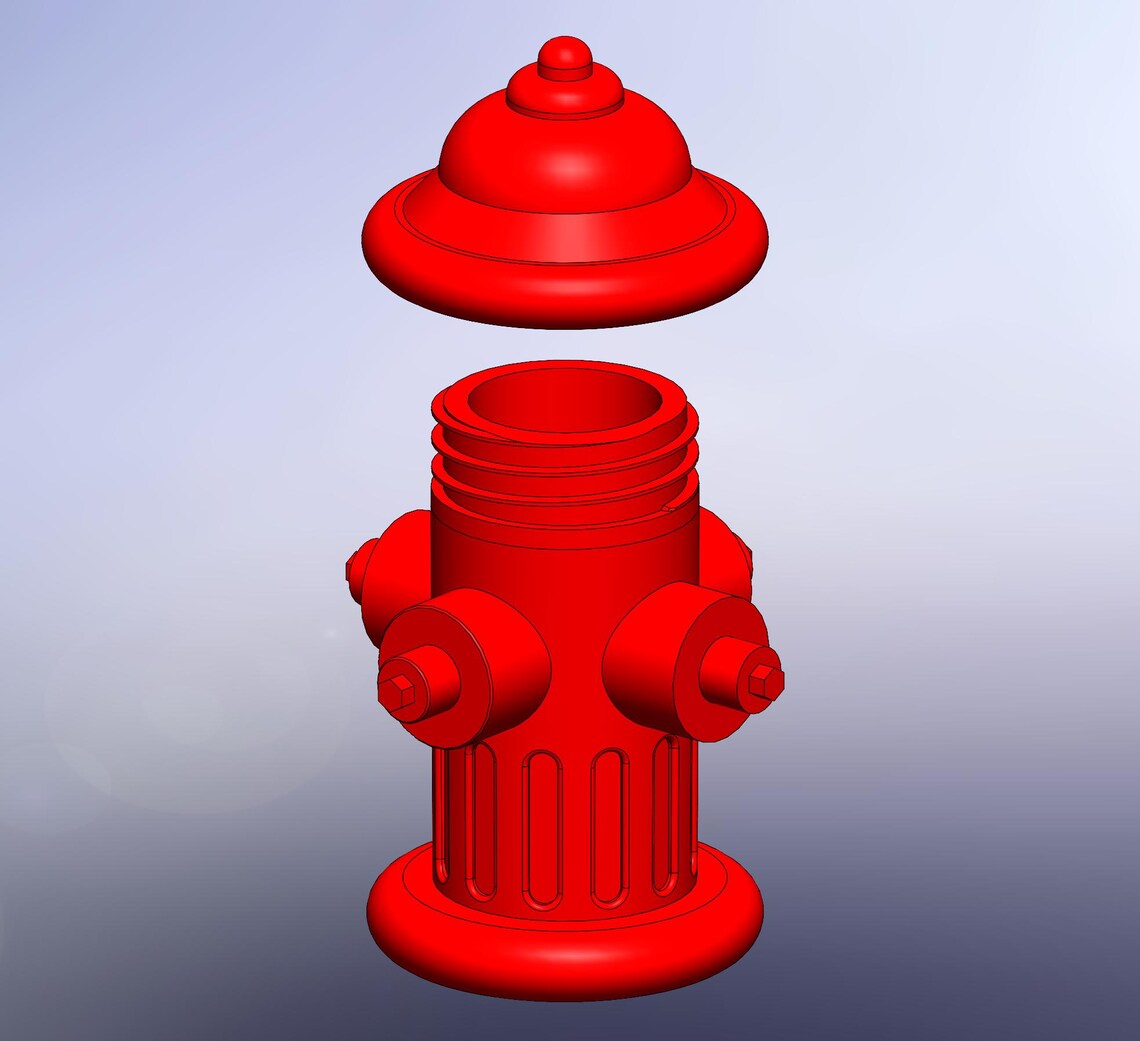 Mini Fire Hydrant Jar STL File: 3D Print Figurine (screw-on Lid) - Etsy