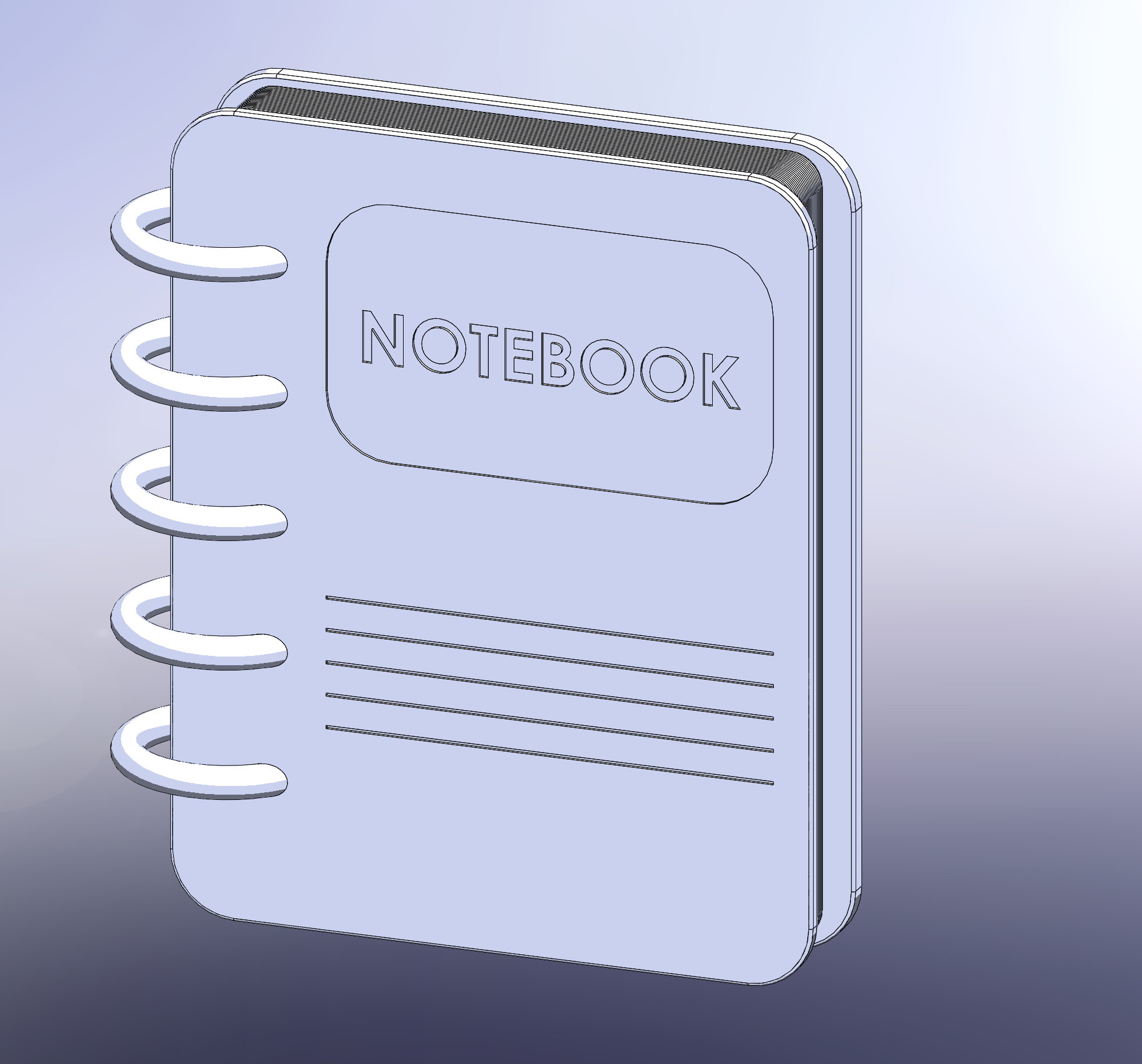 Mini Notebook Figurine - 3D Print STL File for 1" Miniature Notebook ...