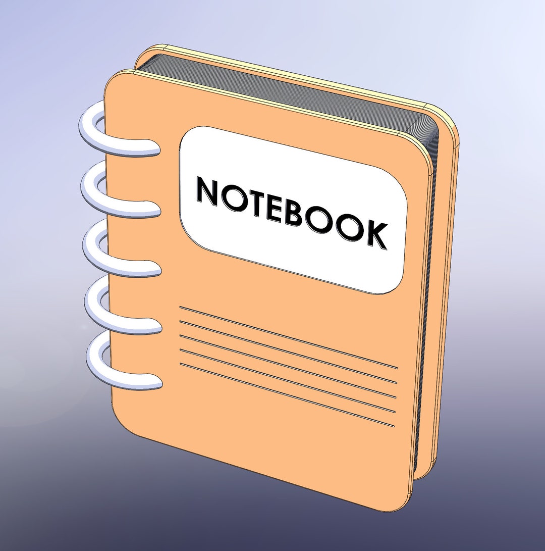 Mini Notebook Figurine - 3D Print STL File for 1" Miniature Notebook ...