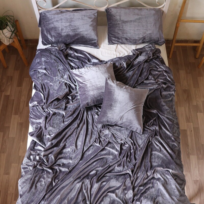 Crushed Velvet Duvet Cover - Etsy