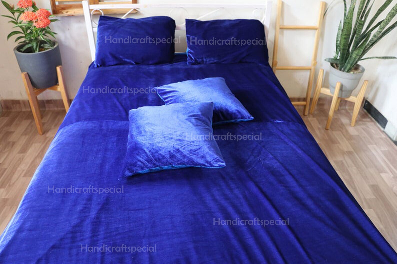 5pcs Ultra-luxury Royal Blue Velvet Duvet Cover Boho Bedding | Etsy