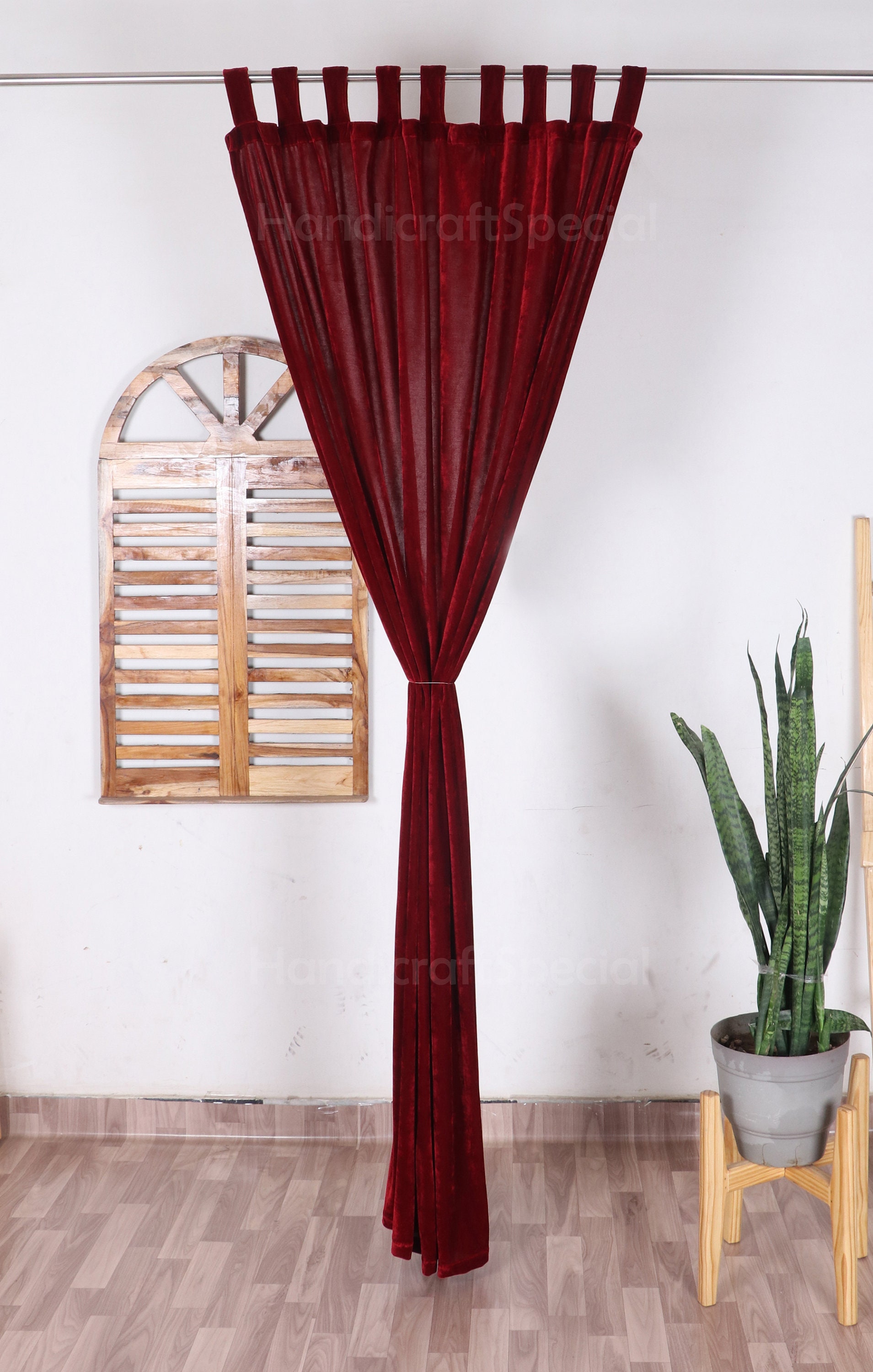 Maroon Velvet Curtains Custom Made Window Curtain Panel - Etsy