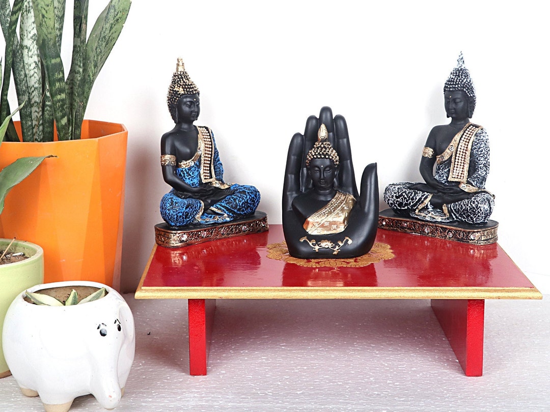 Buy Holy Puja Table for Personal Meditation Handmade Buddhist Online in ...