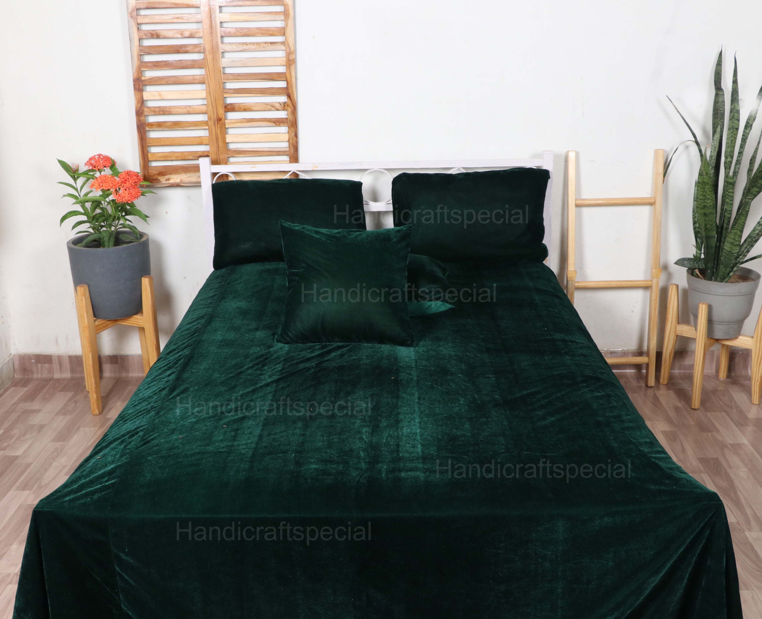 5pcs Ultra-luxury Dark Green Velvet Duvet Cover Boho Bedding - Etsy