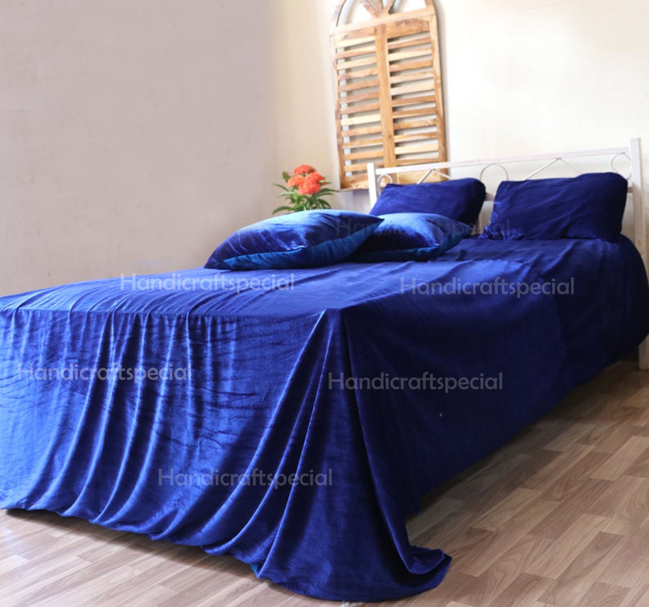 5pcs Ultra-luxury Royal Blue Velvet Duvet Cover Boho Bedding | Etsy