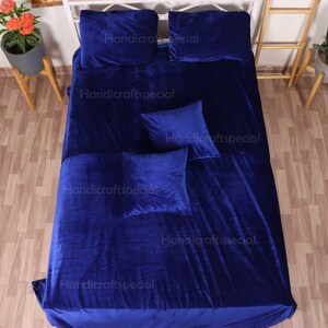 5pcs Ultra-luxury Royal Blue Velvet Duvet Cover, Boho Bedding, UO ...