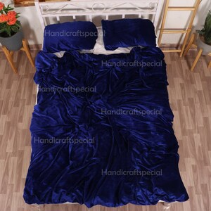 5pcs Ultra-luxury Royal Blue Velvet Duvet Cover, Boho Bedding, UO ...