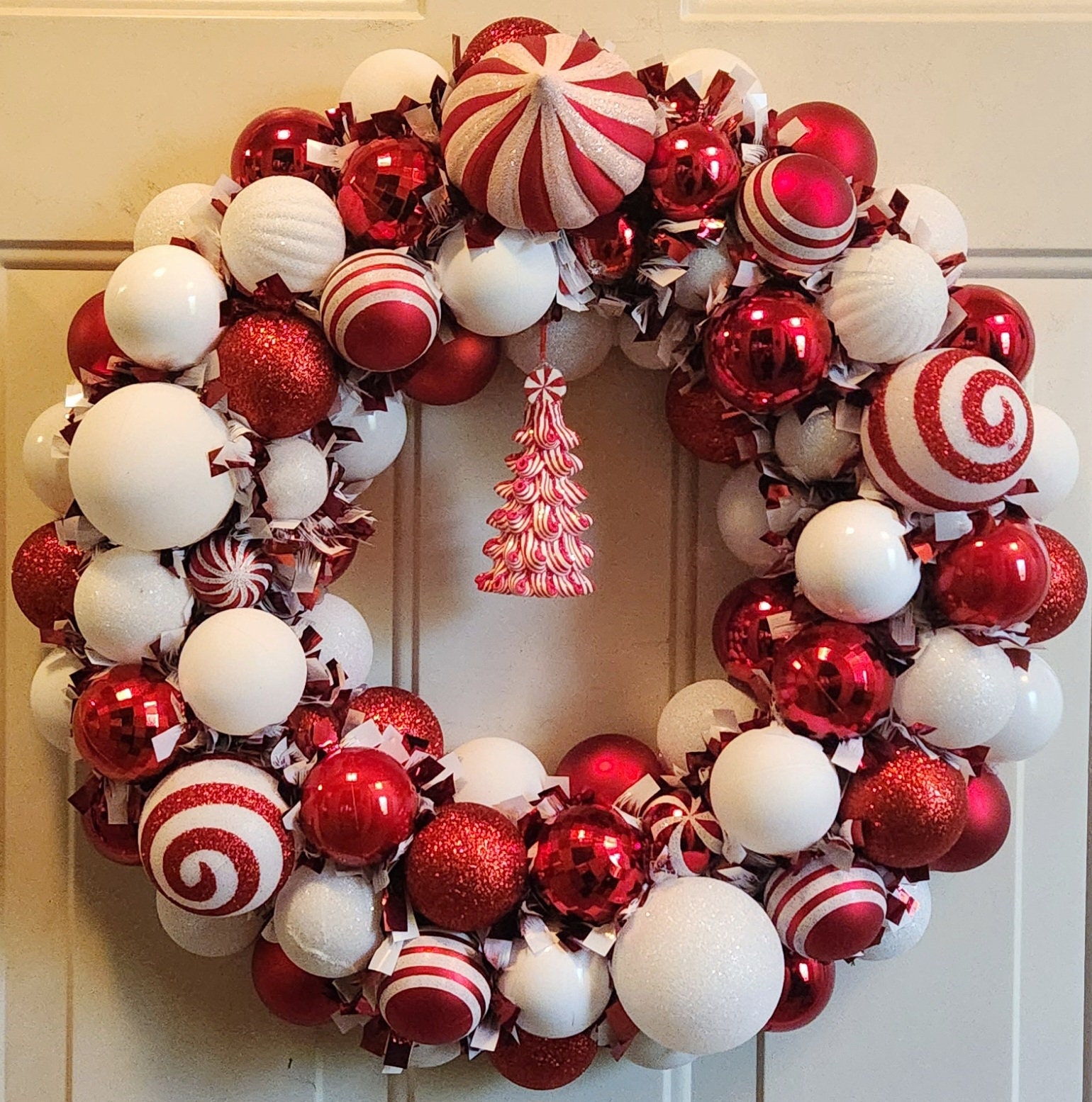 Candy Cane Lane Door Wreath - Etsy
