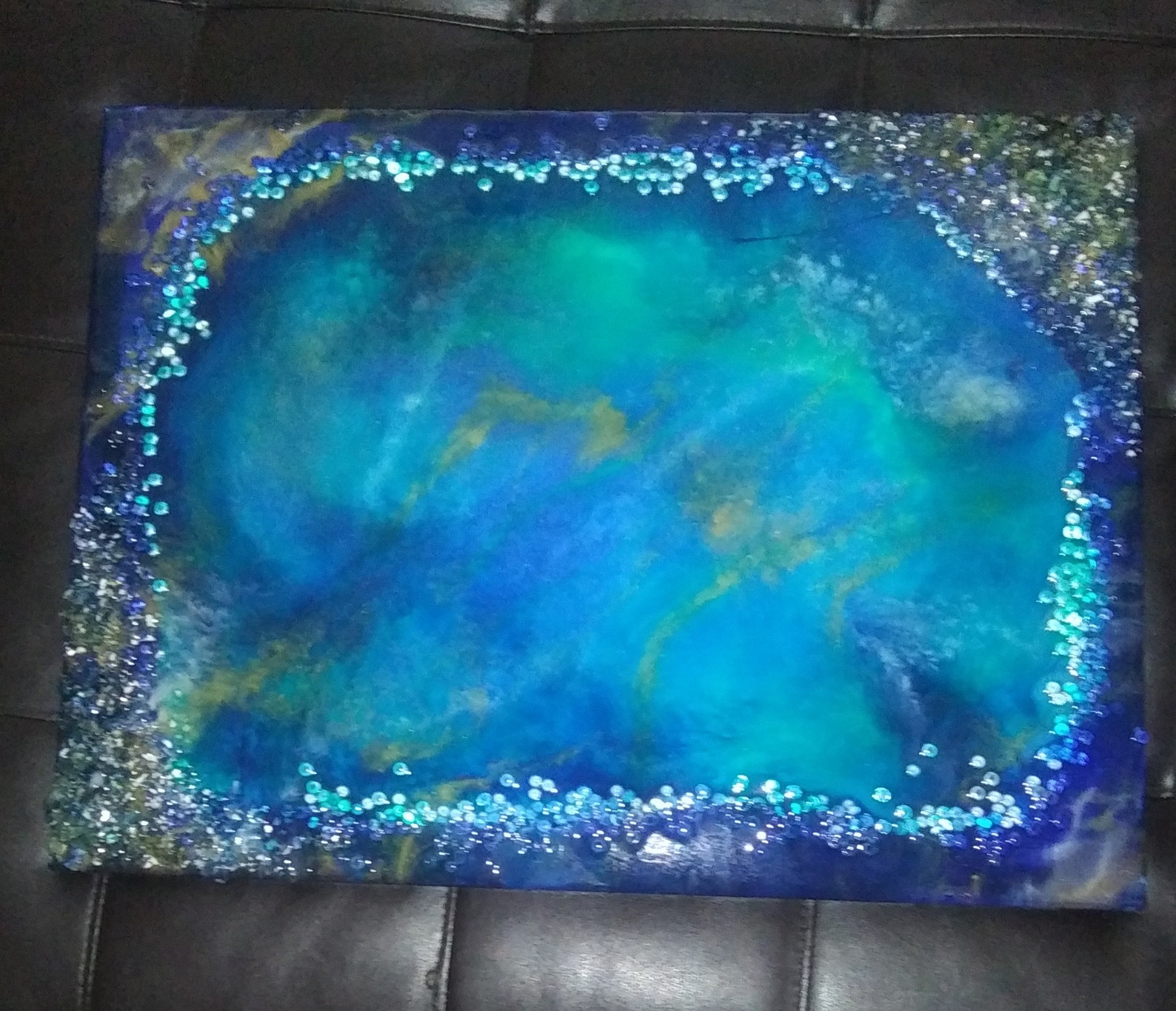 Resin Acrylic Geode Painting Canvas Art Modern Abstract Wall | Etsy