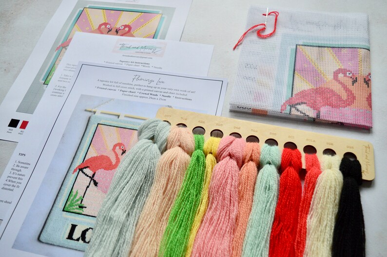 Flamingo Love Tapestry/needlepoint Kit - Etsy