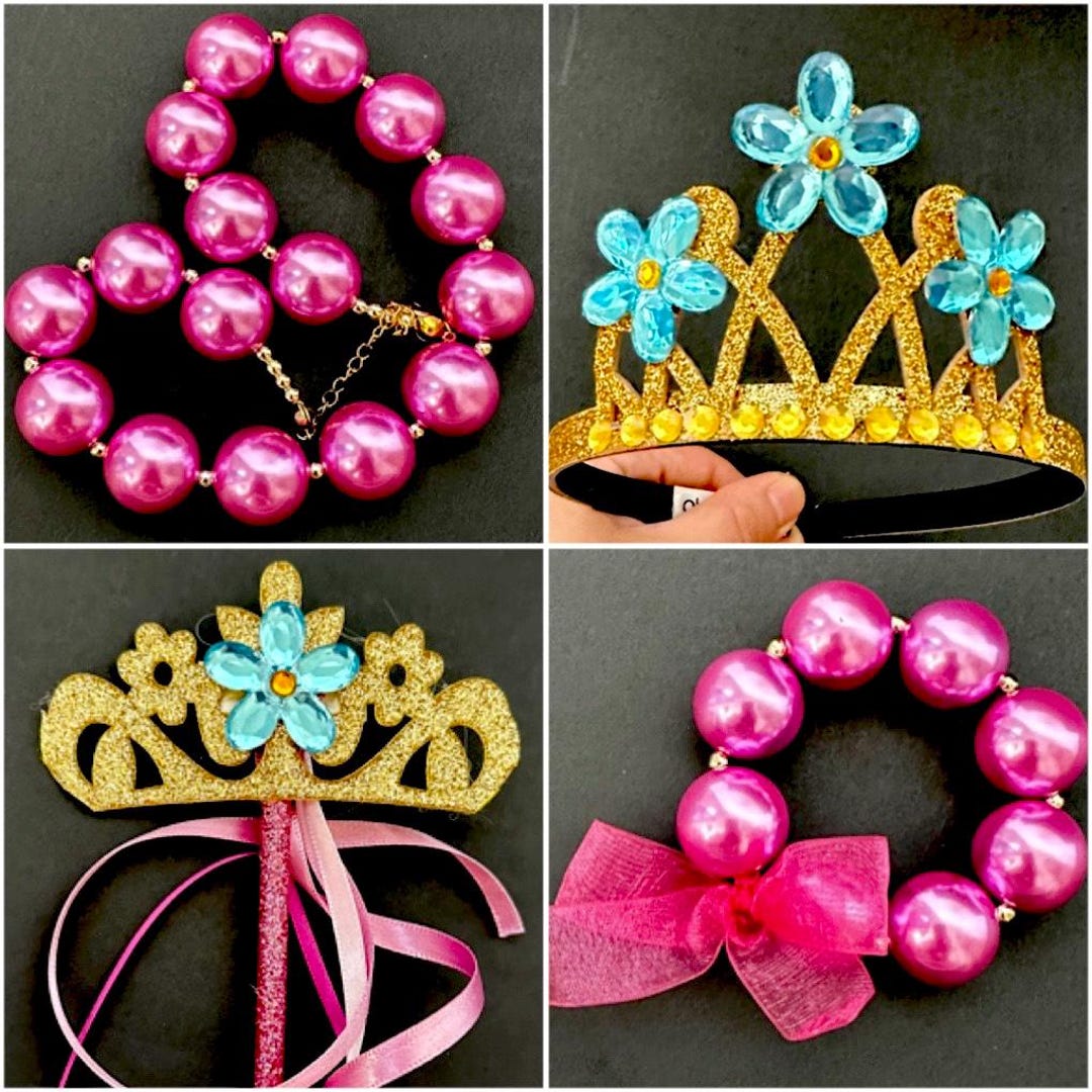 Fancy Nancy Crown,purple Beads Necklace,costume,fancy Nancy Tiara,fancy ...