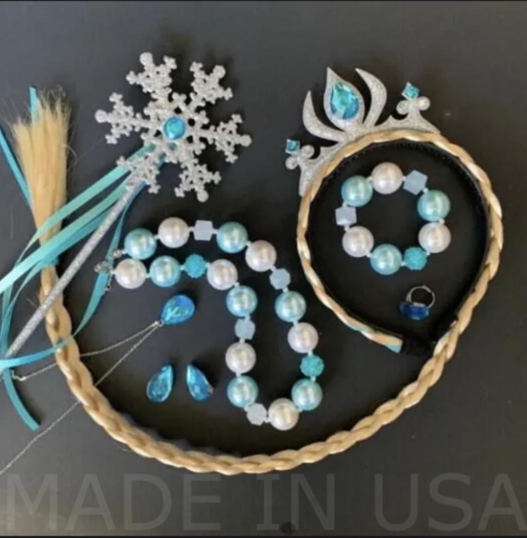 Elsa Wig Crown Set,elsa Necklace,earrings,bracelet,ring,frozen,disney ...