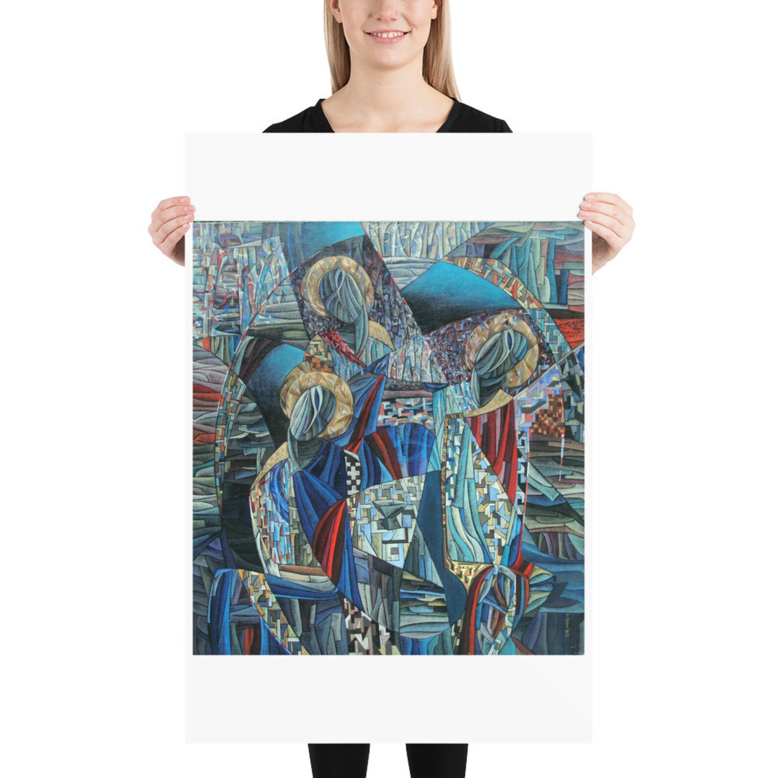 Large Abstract Wall Art Trinity Abstract Art Large Canvas | Etsy