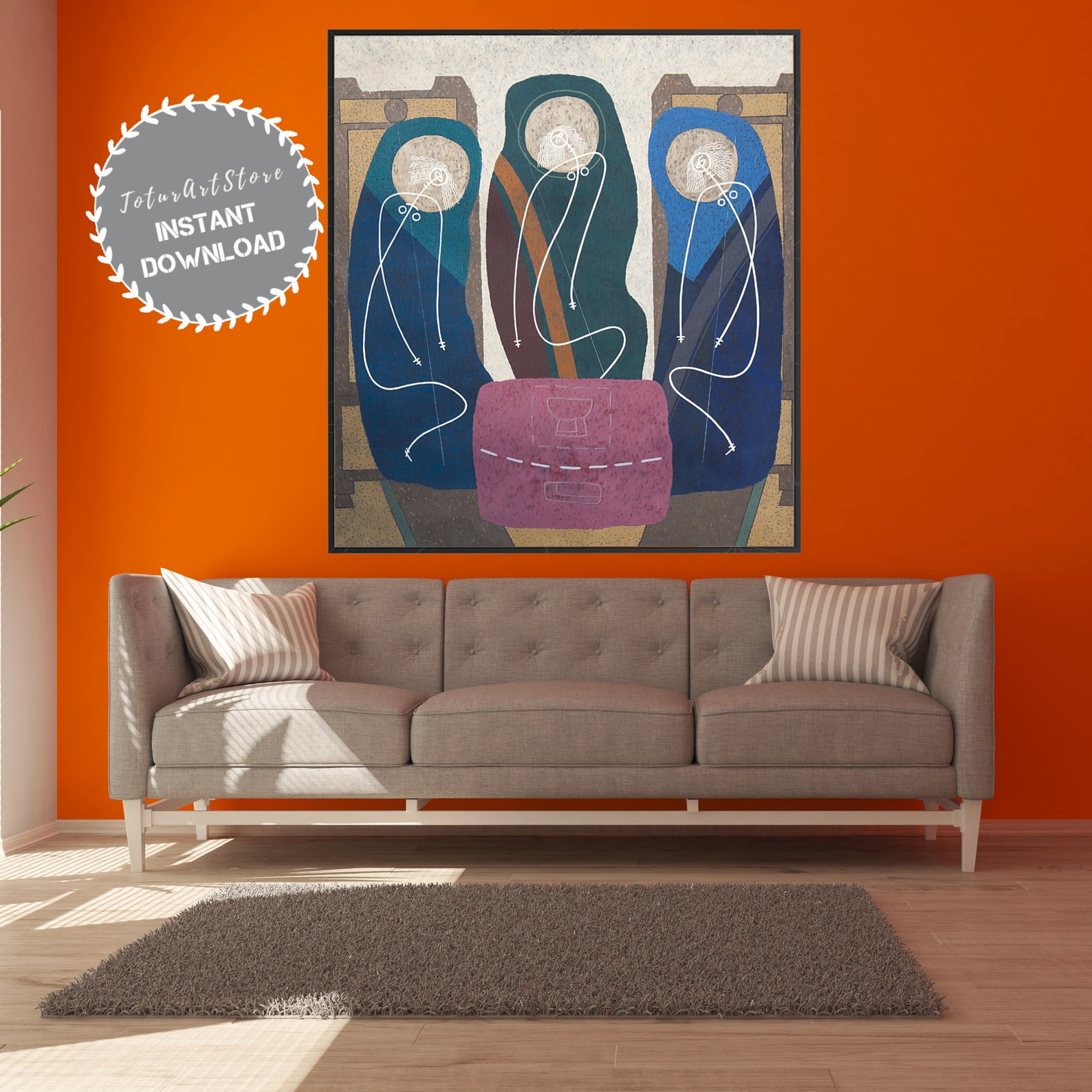 Drawing for Download Vintage Trinity Abstract Art Digital - Etsy