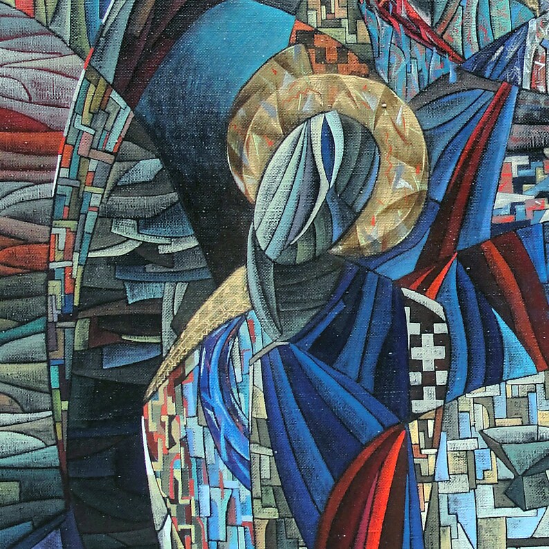 Large Abstract Wall Art Trinity Abstract Art Large Canvas | Etsy