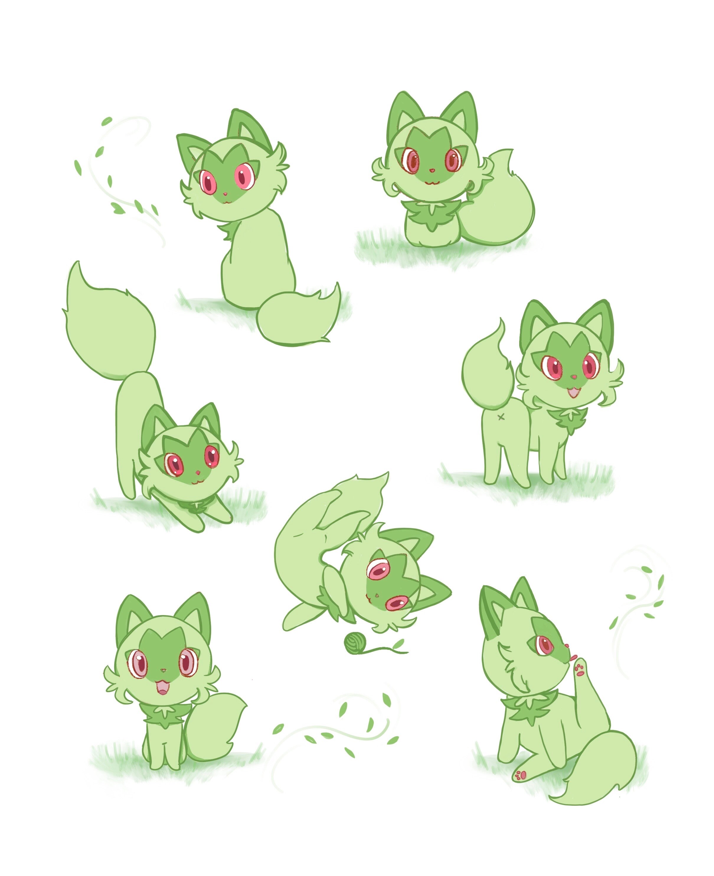 Pokémon Sprigatito Sticker Sheet - Etsy Australia