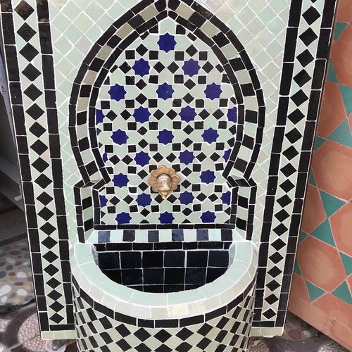 Big Moroccan Mosaic Fountain Authentic Handcrafted Water | Etsy