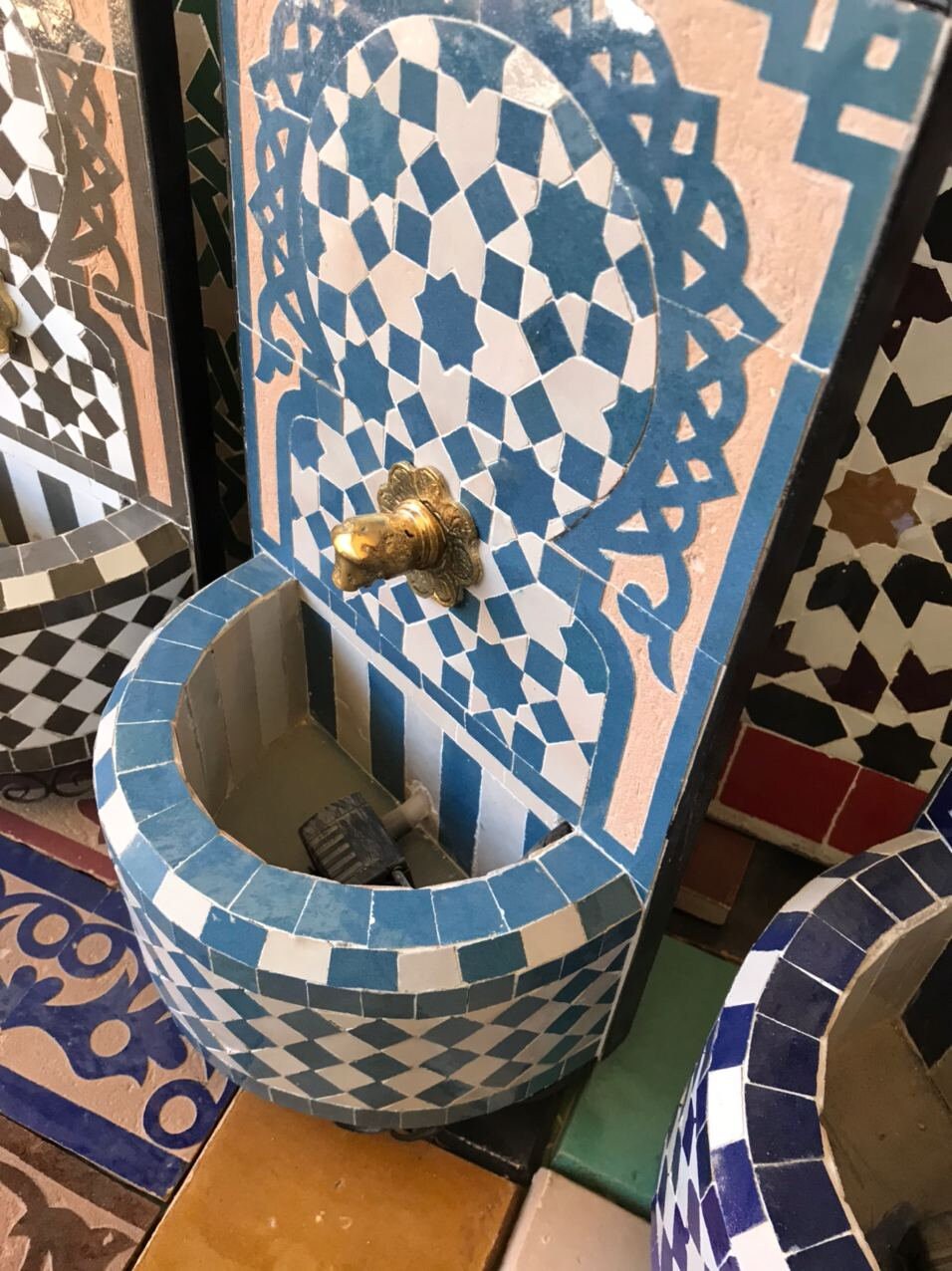 Moroccan Mosaic Fountain Authentic Handcrafted Water - Etsy