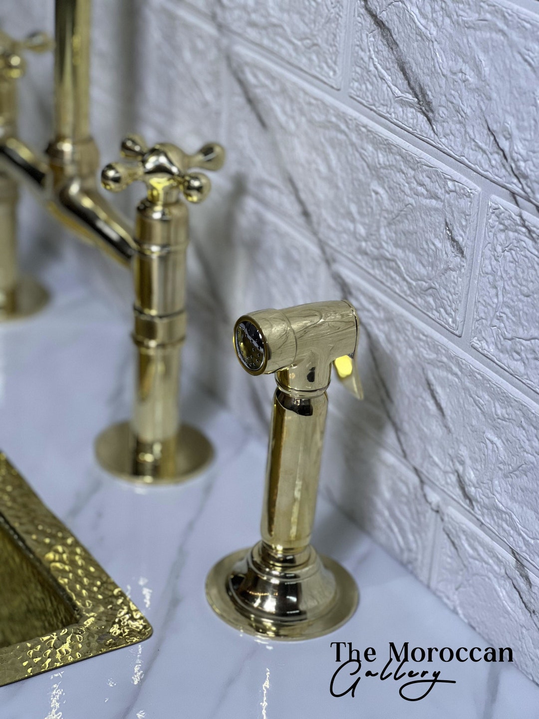 High Pressure Brass Kitchen Hand Sprayer | Unlacquered Brass Kitchen ...