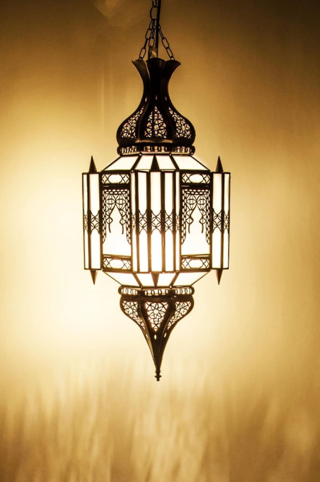 Moroccan Ceiling Glass Lamp - Moroccan Pendant Fixtures - Handcrafted ...