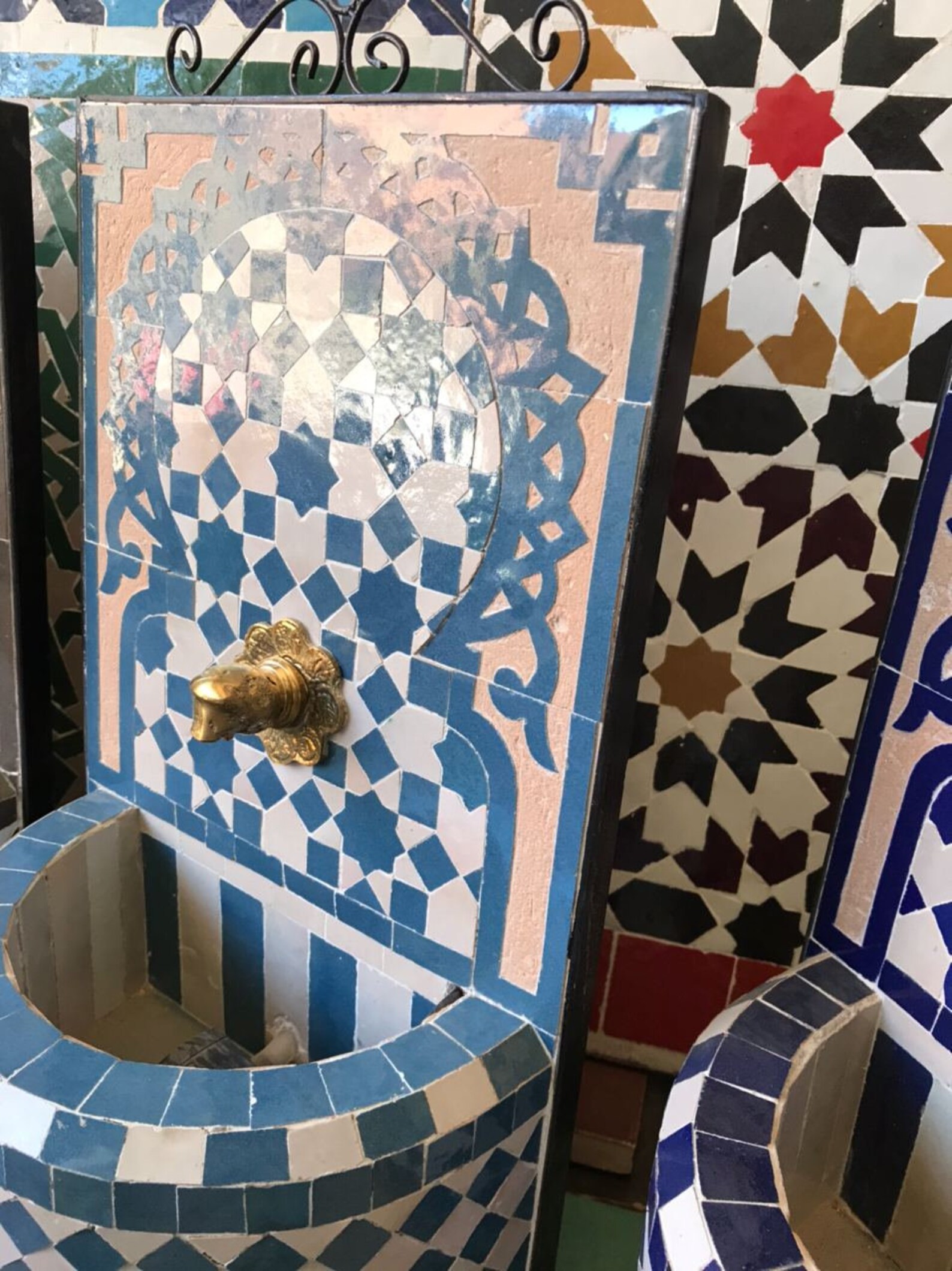 Moroccan Mosaic Fountain Authentic Handcrafted Water - Etsy