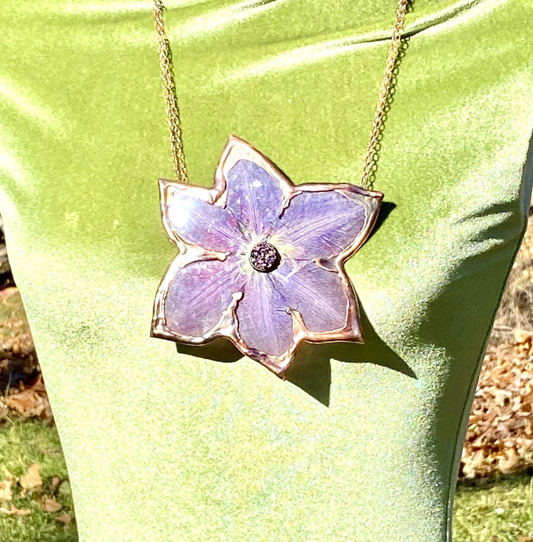 Giant Clematis Flower Necklace - Copper Electroformed - Etsy