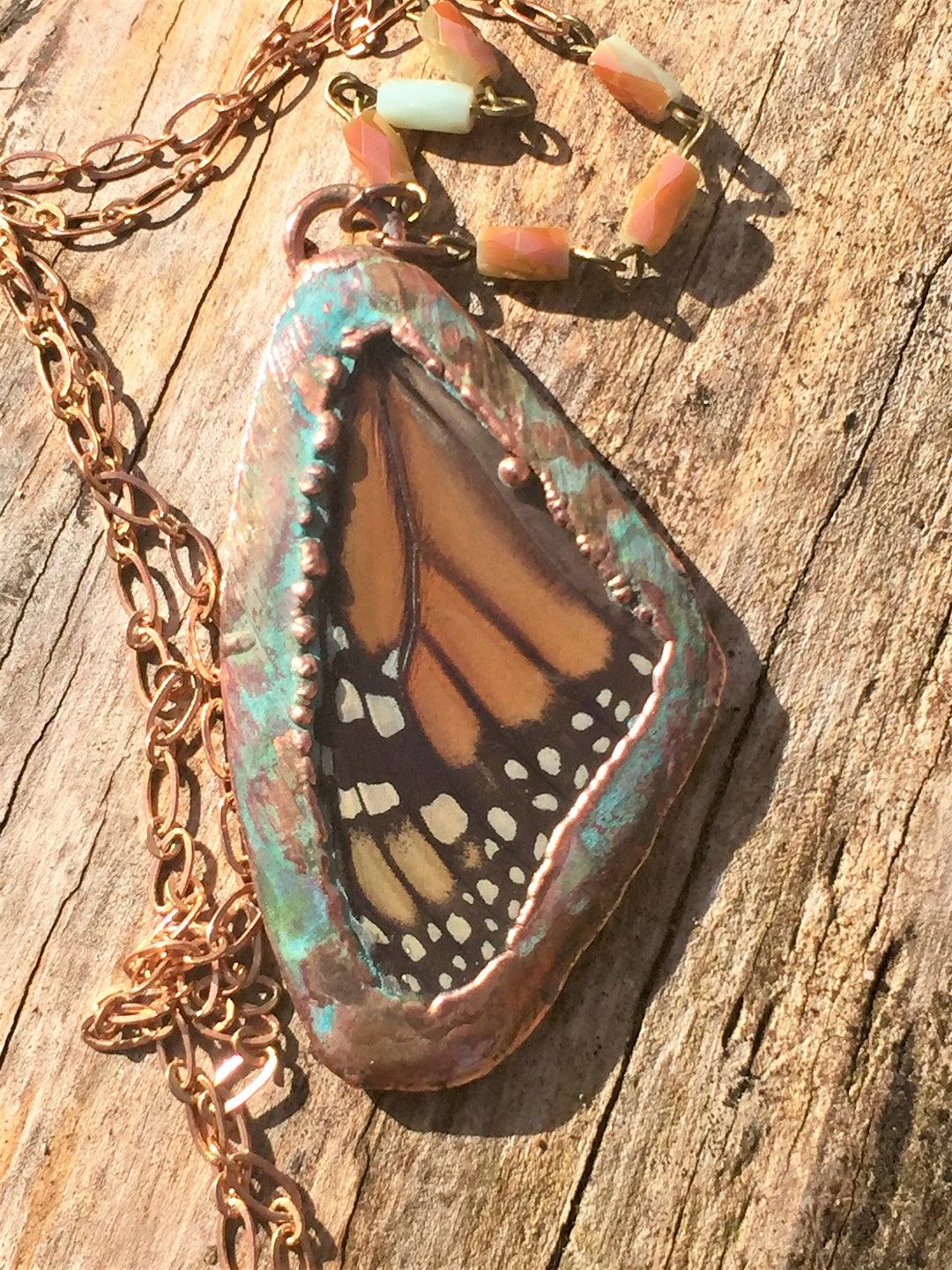 Real Monarch Pendant - Copper Electroformed - Etsy