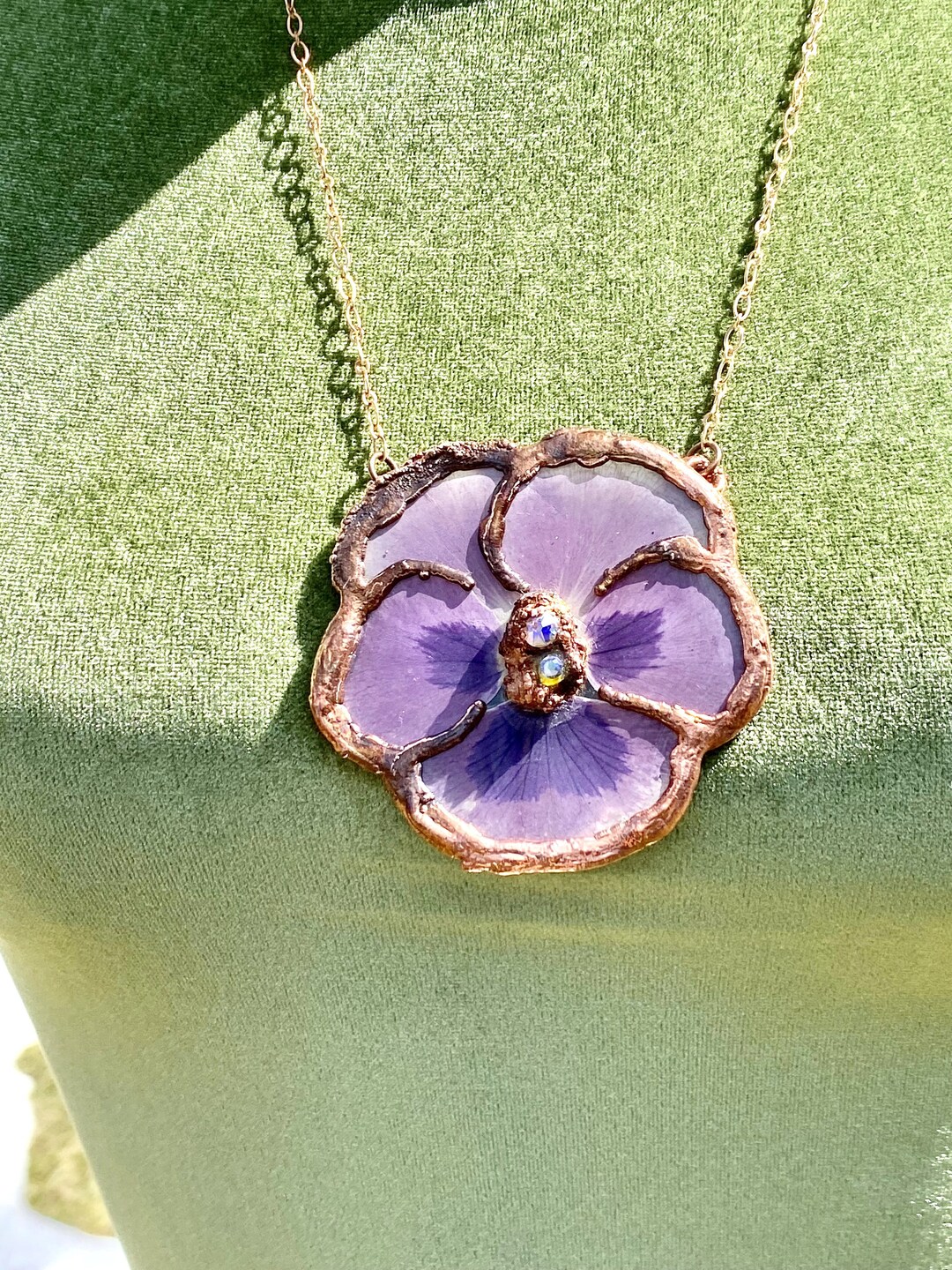 Real (large) Pansy Necklace - Copper Electroformed - Etsy