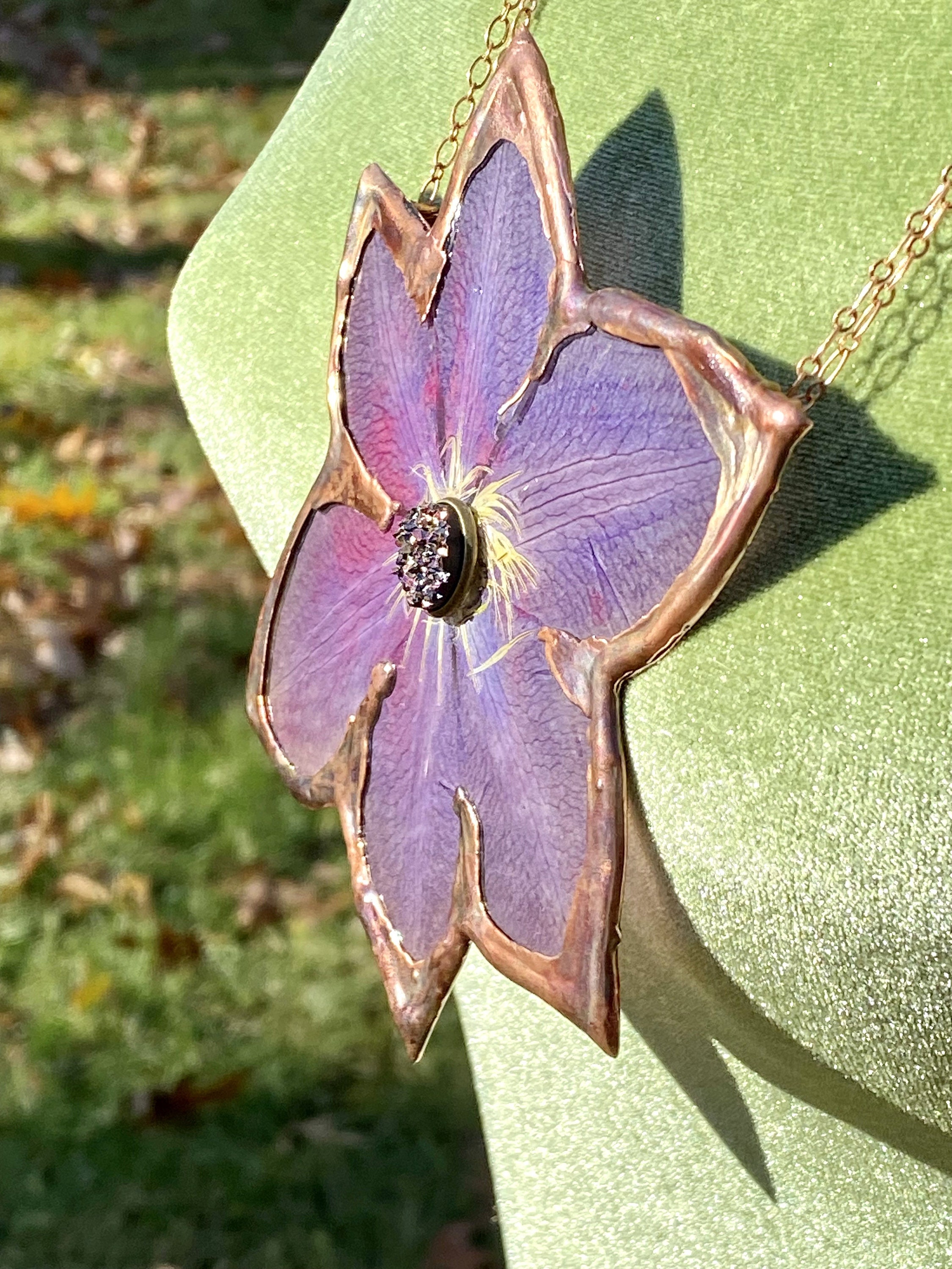 Giant Clematis Flower Necklace - Copper Electroformed - Etsy
