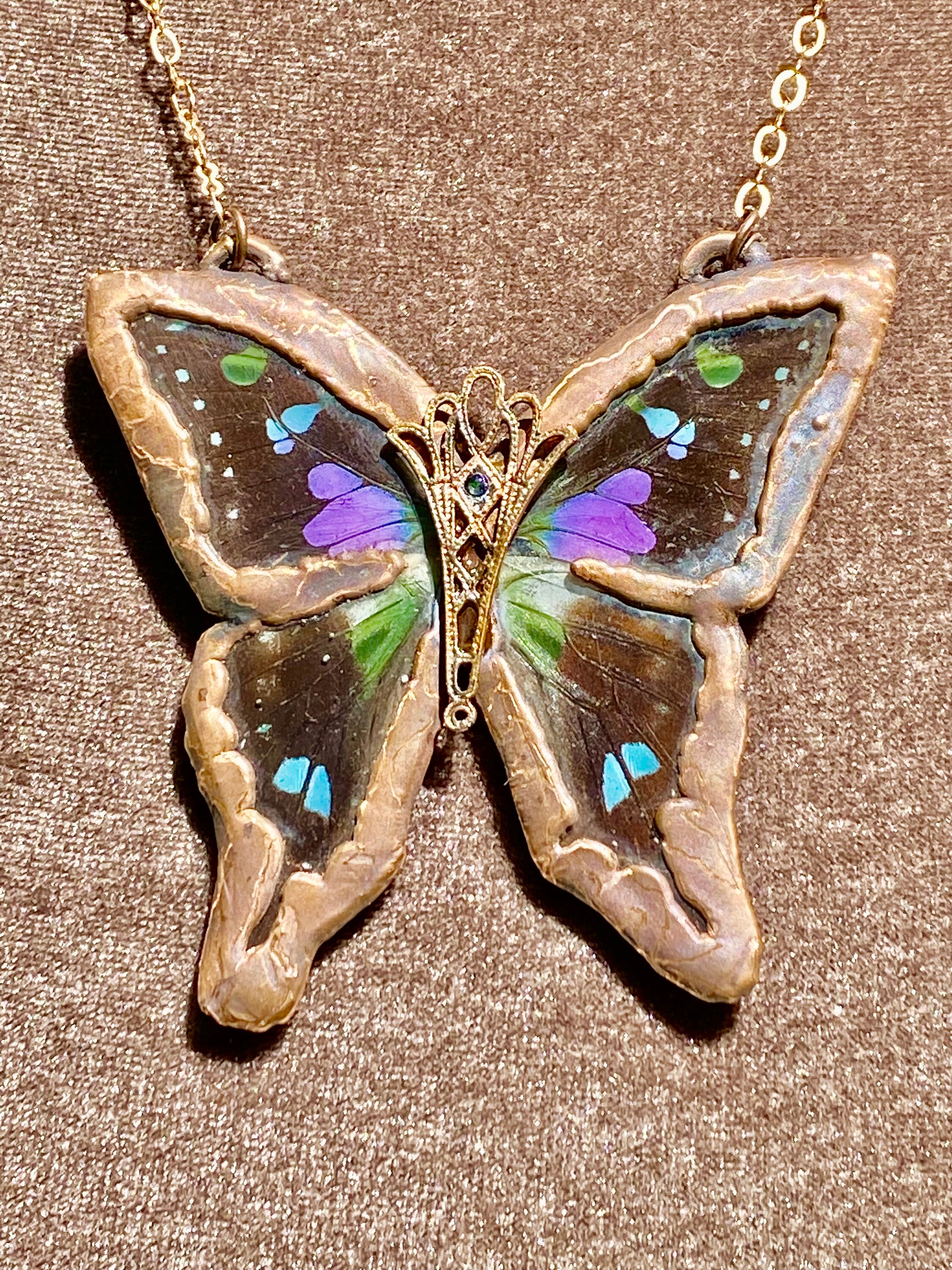 Real Purple Swallowtail Butterfly Necklace - Etsy