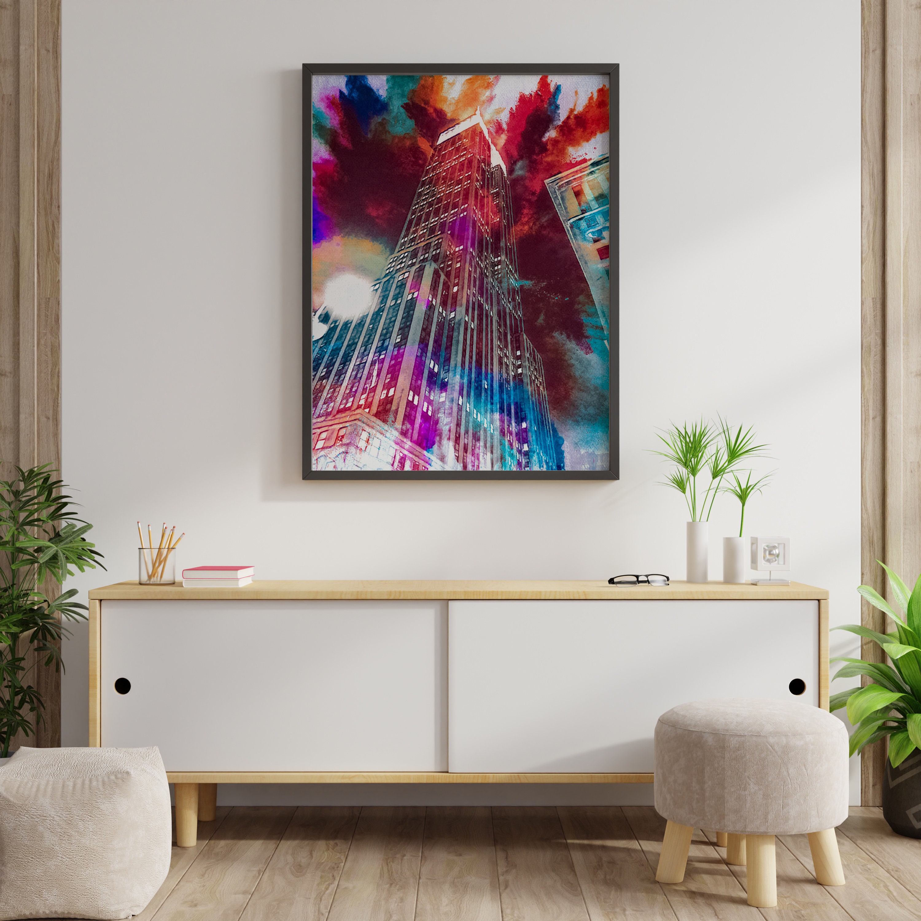 Empire State Building (paint) - Print Decor Poster Printable Wall Art ...