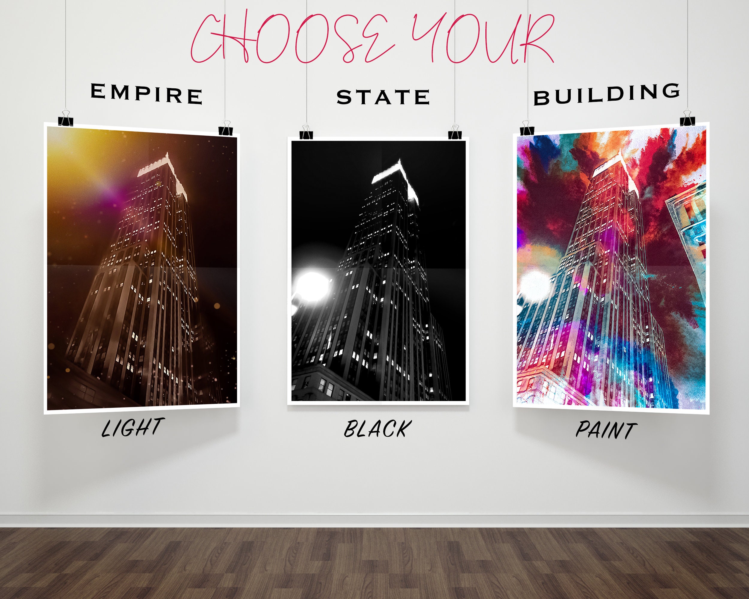 Empire State Building (paint) - Print Decor Poster Printable Wall Art ...