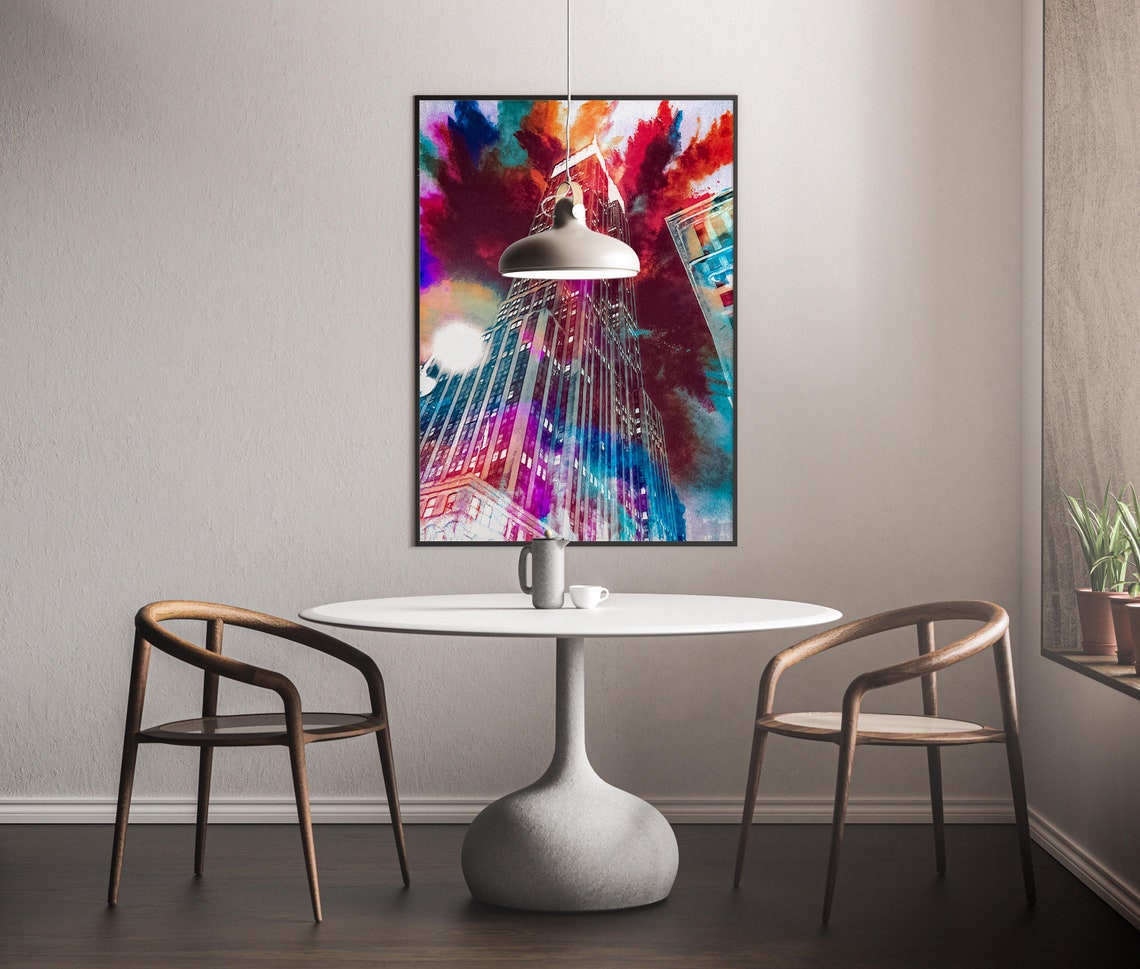 Empire State Building (paint) - Print Decor Poster Printable Wall Art ...