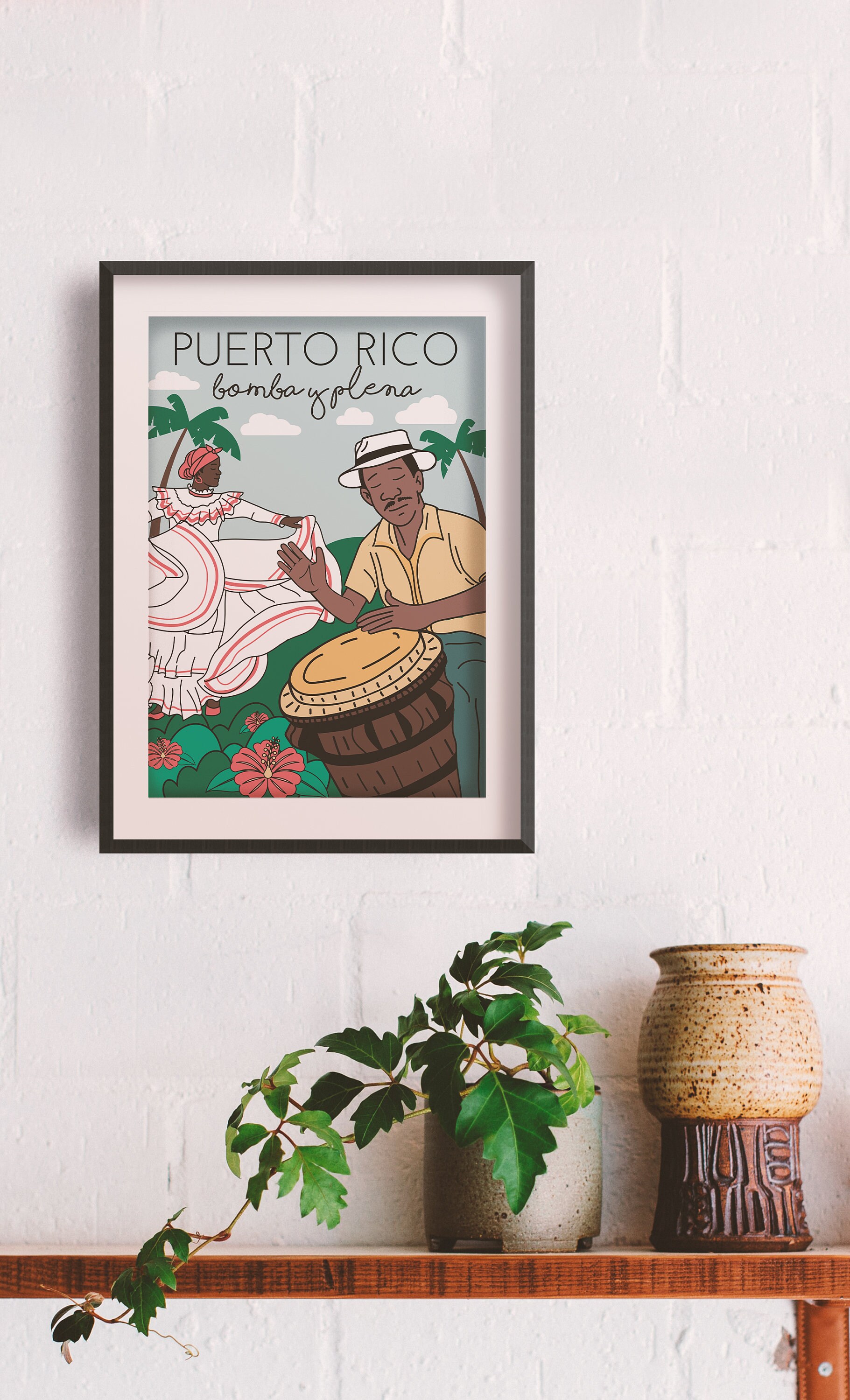 Puerto Rico Poster: Bomba Y Plena Art. Latino Baby Gifts. Gift - Etsy