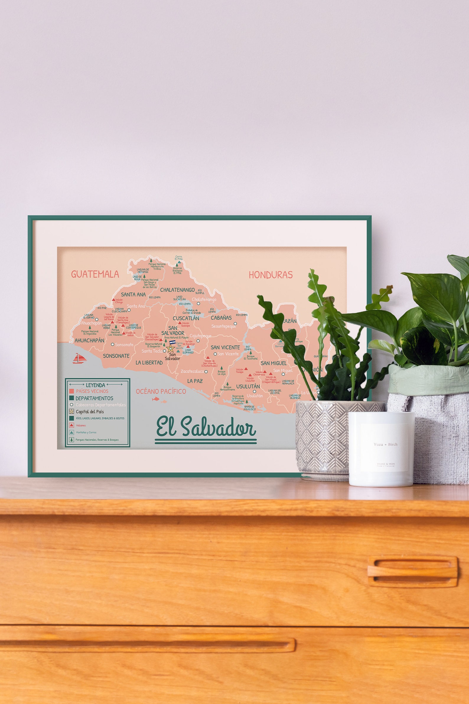 El Salvador Poster: Educational Map in Spanish. Santa Ana San - Etsy
