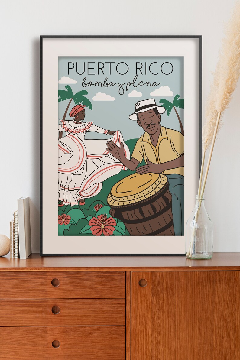 Puerto Rico Poster: Bomba Y Plena Art. Latino Baby Gifts. Gift - Etsy